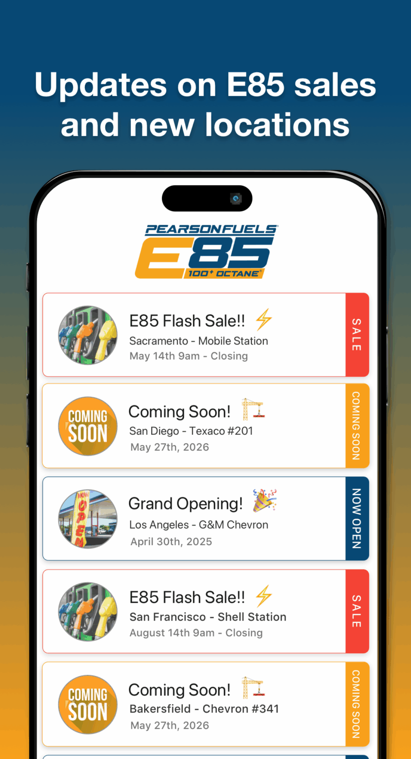 Pearson Fuels E85 Station Finder App - Pearson Fuels